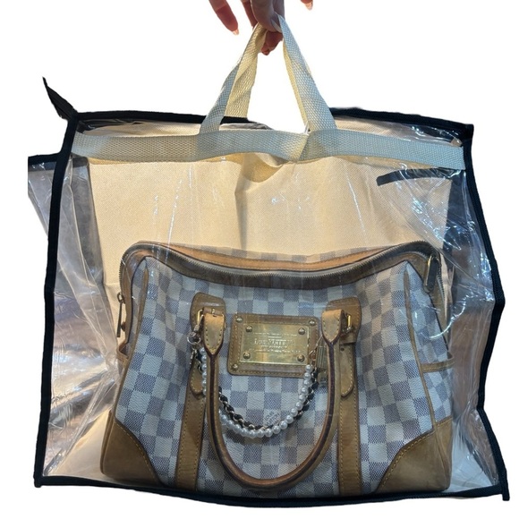 Bags | Handbag Storage Clear Pvc See Through Dust Bags With Handles And Zipper Nwt | Poshmark
